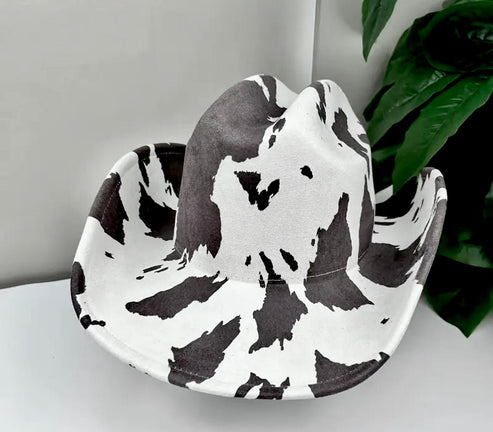 Cowprint Suede Cowboy Hat – AccessorizmeeWholesale