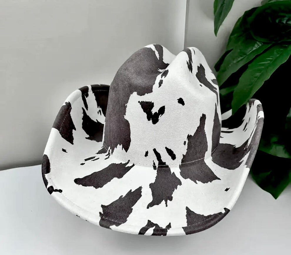 Cowprint Suede Cowboy Hat – AccessorizmeeWholesale